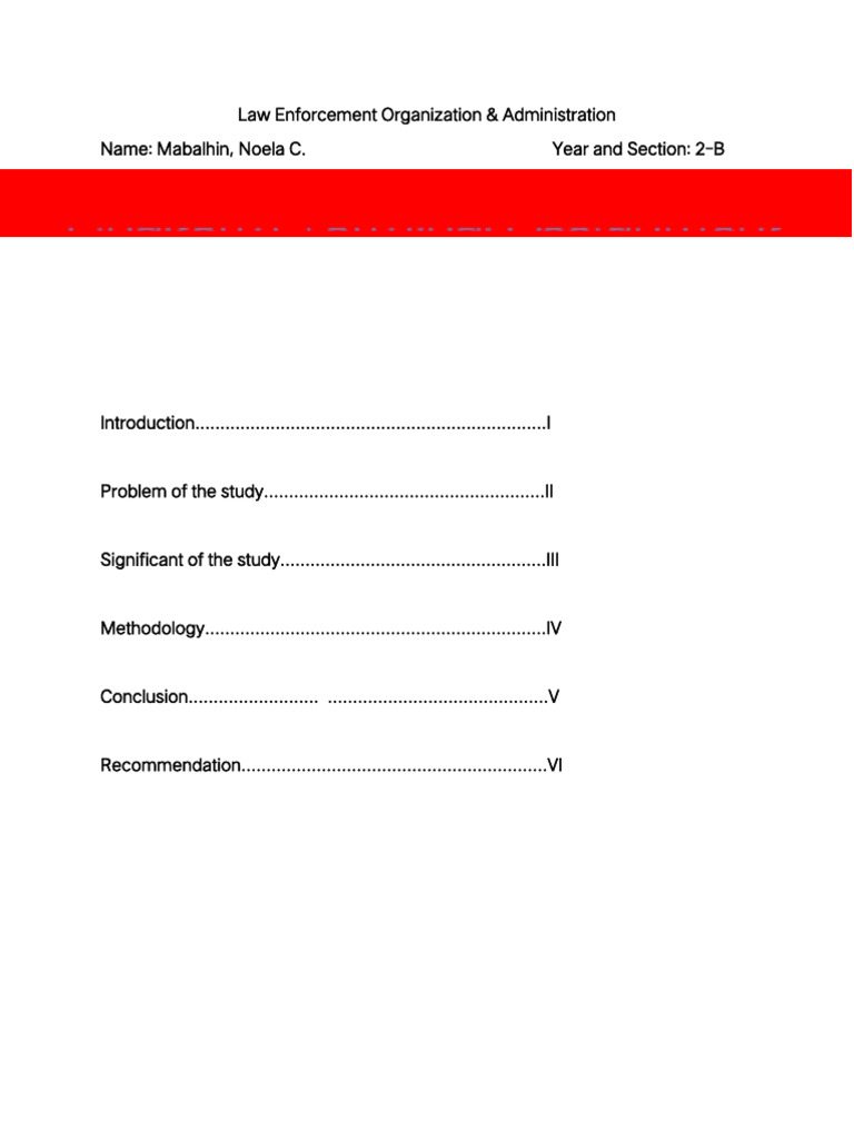 Terminal Assignment Law Enforcement Organization & Administration | PDF ...