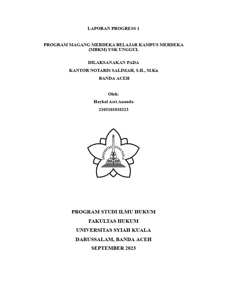 Laporan Progress 1 (Haykal) | PDF | Bisnis | Pengelolaan Keuangan & Uang