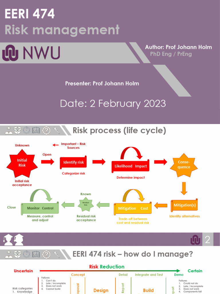 EERI 474 Course Risk Management 2023 | PDF | Risk | Risk Management