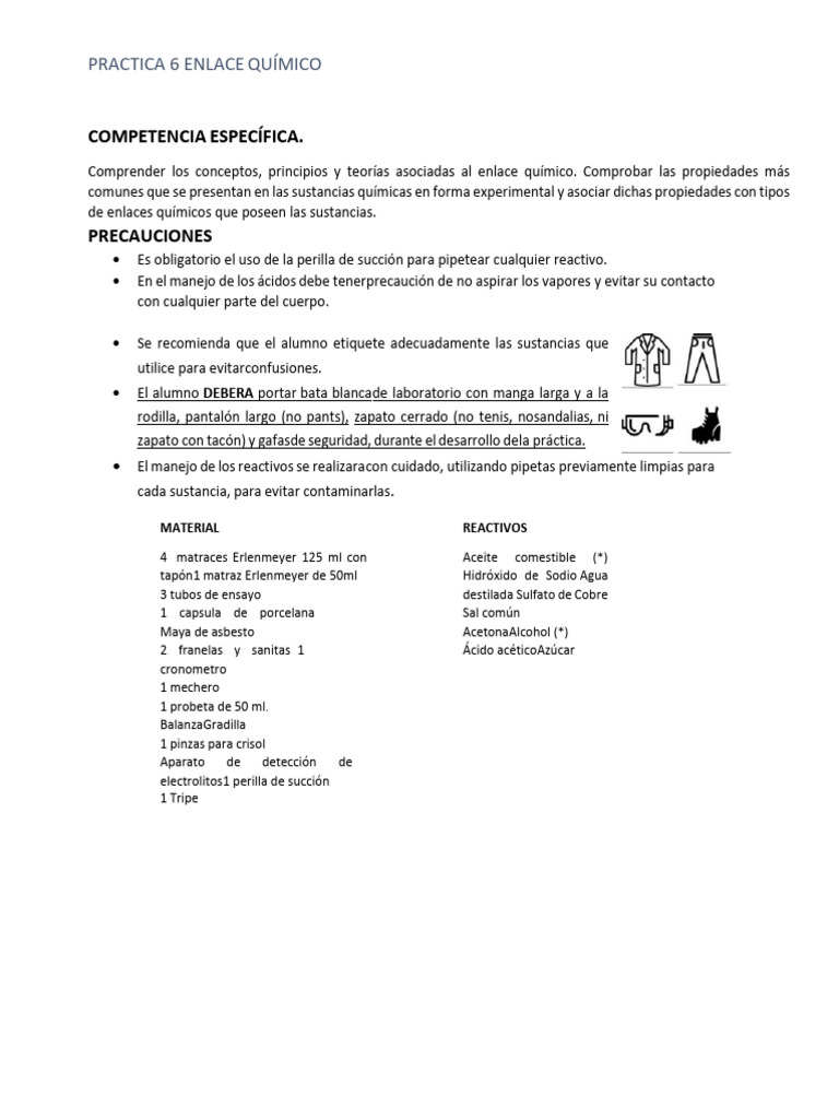 Practica 6 Enlace Químico | PDF