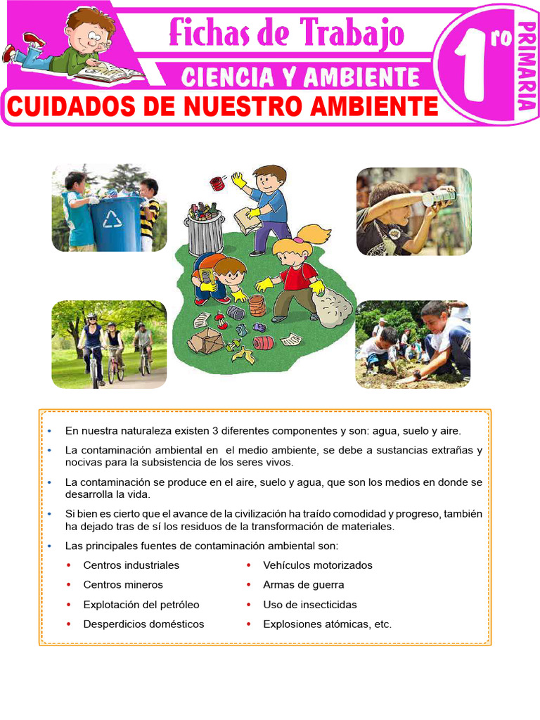 Cuidemos-nuestro-medio-ambiente-para-Primer-Grado-de-Primaria | PDF