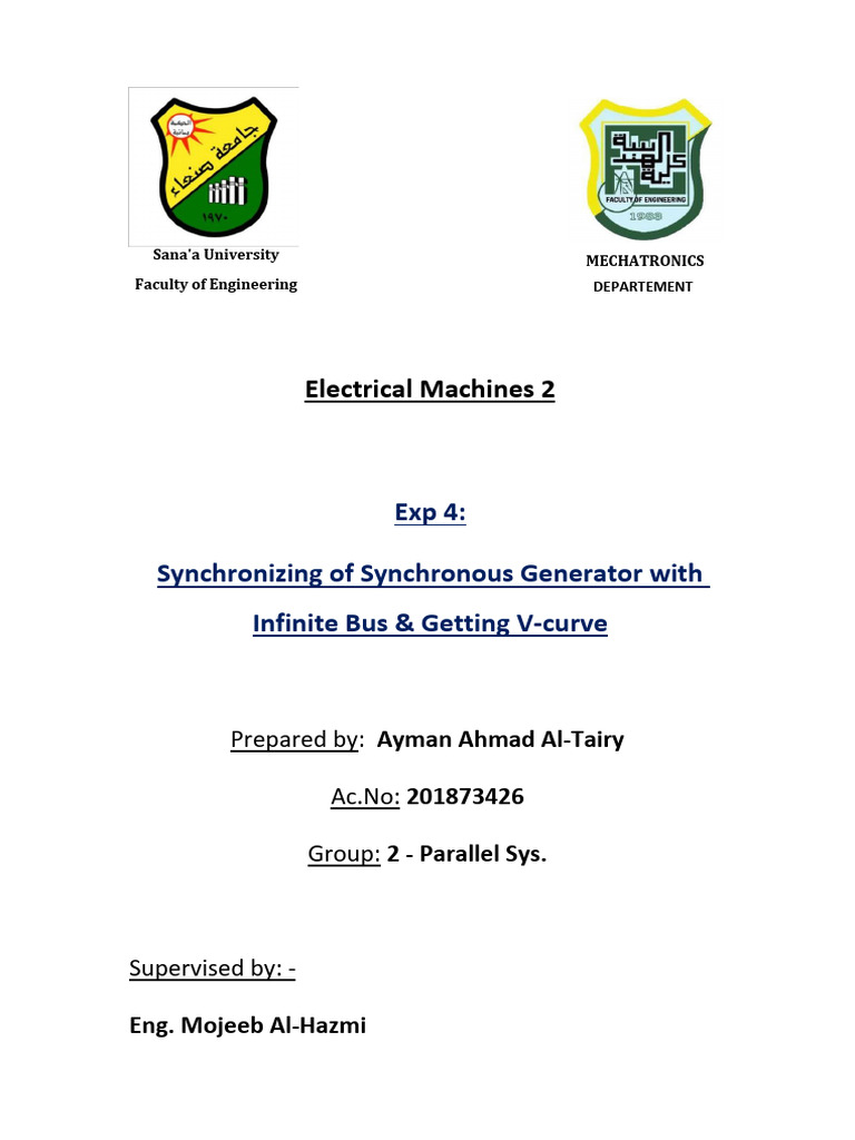 Synchronous Generator Synchronization Experiment | PDF