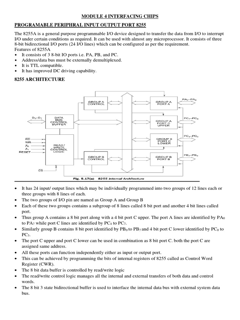 Module 4 Interfacing Chips | PDF | Input/Output | Computer Engineering