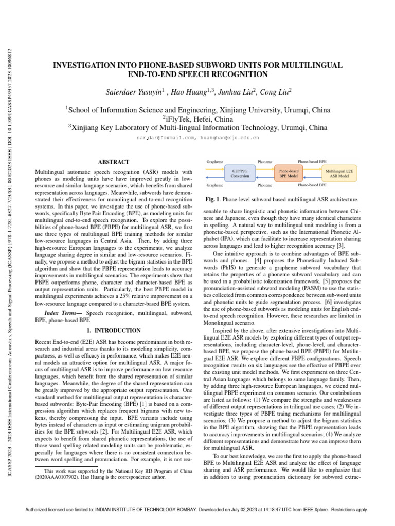 Multilingual Phone-Based ASR | PDF | Speech Recognition | Phoneme