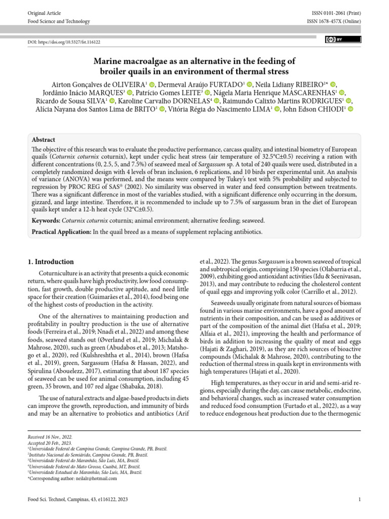 Artigo 2 Food Science Tec 2023 | PDF | Analysis Of Variance | Soybean