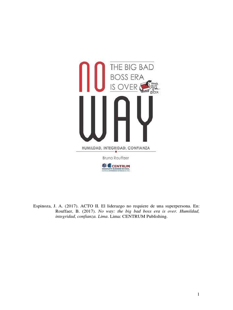 LECTURA - Acto II. El Liderazgo No Requiere de Una Súper Persona-1 | PDF | Liderazgo ...