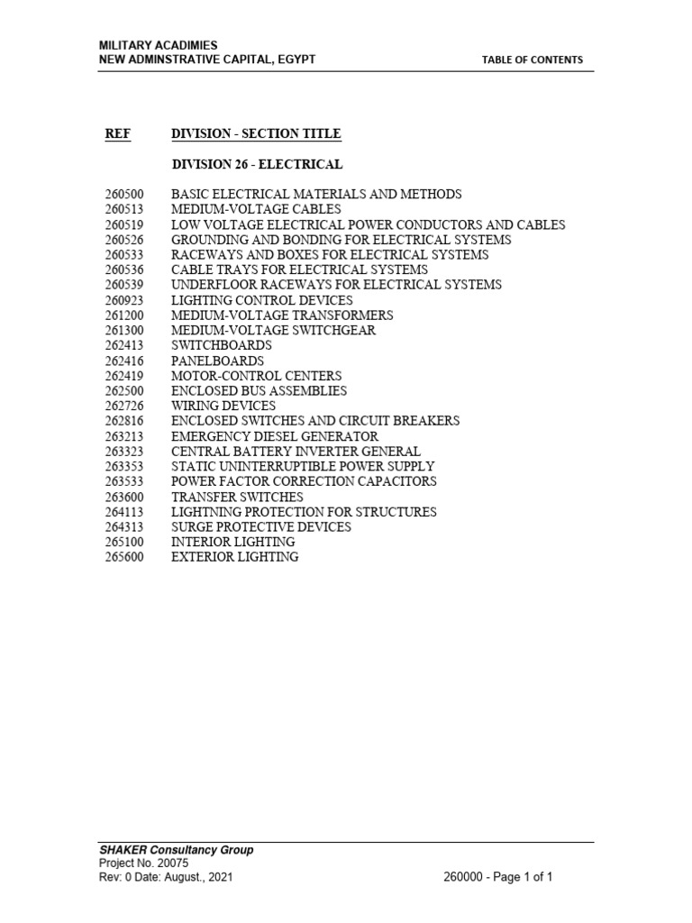 Electrical Specification | Download Free PDF | Screw | Specification (Technical Standard)