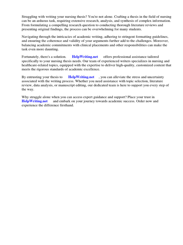 Thesis Nursing | PDF