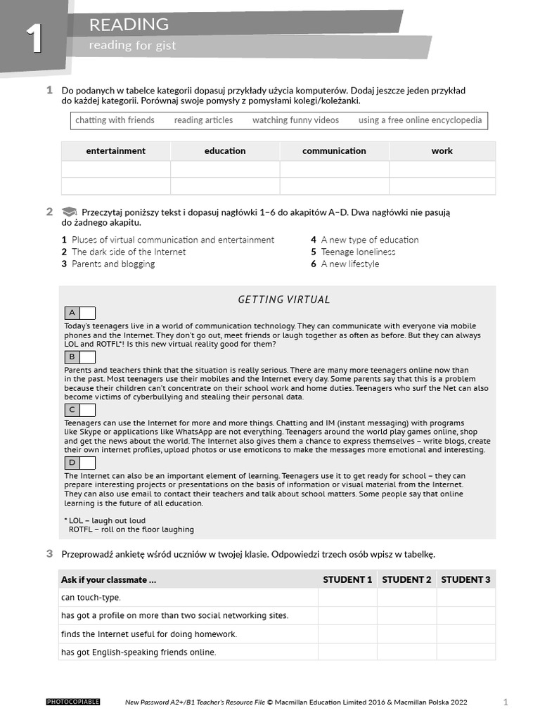 Reading For Gist B1 | PDF | Internet | Service Industries