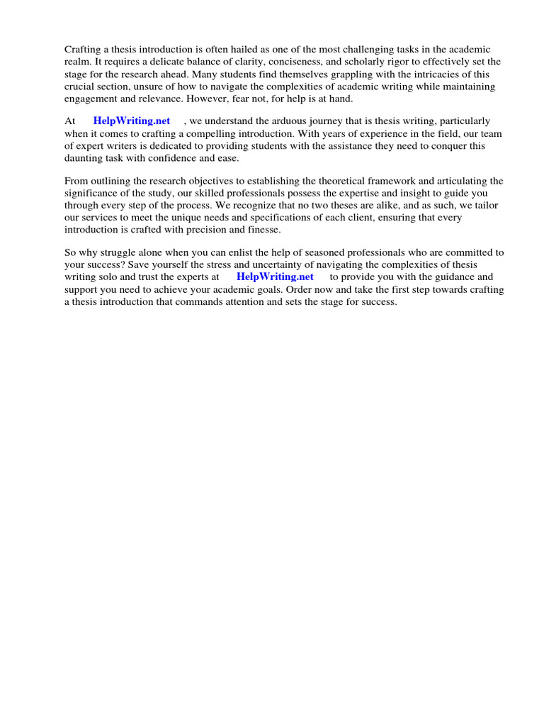 Guide To Writing A Thesis Introduction | PDF | Essays | Methodology