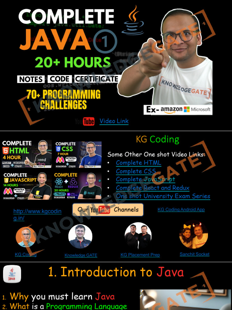 Video Link | PDF | Java (Programming Language) | Java (Software Platform)