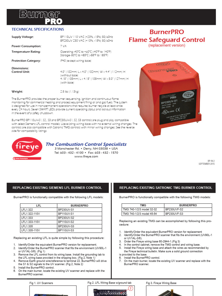 BurnerPRO Flame Safeguard Control Specs | PDF | Combustion | Nature