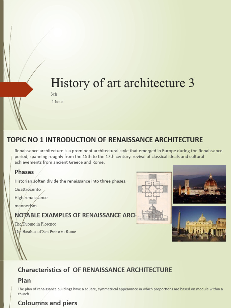 History of Art Architecture 3-1 | PDF | Michelangelo | Renaissance
