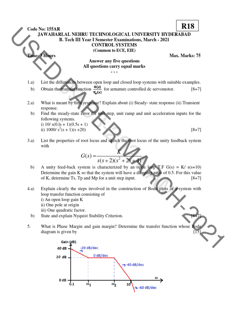 Used Paper March-2021: K Gs Ss S S | Download Free PDF | Mathematical Analysis | Applied Mathematics
