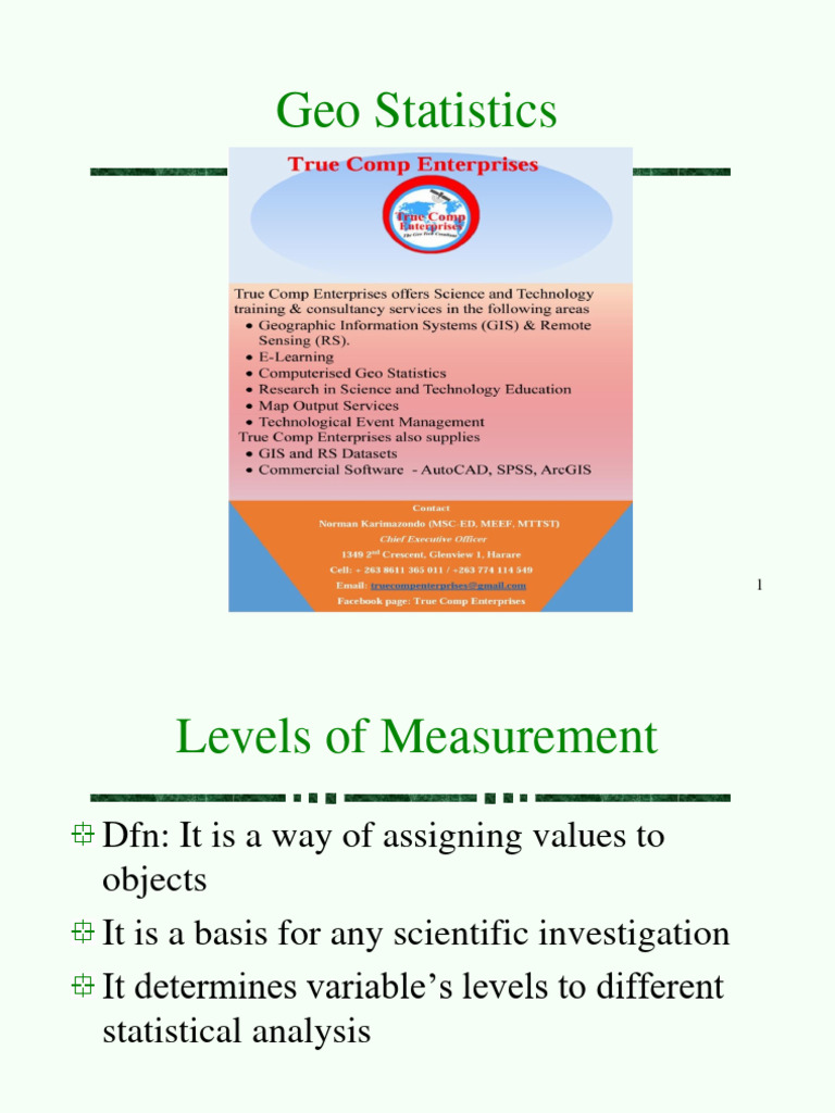 Geo - Statistics 1 1 1 | PDF | Level Of Measurement | Mean