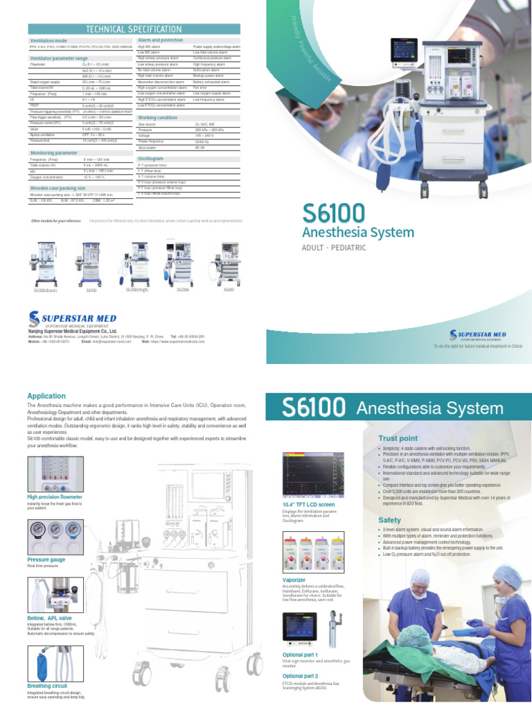 S6100 Anesthesia System | PDF
