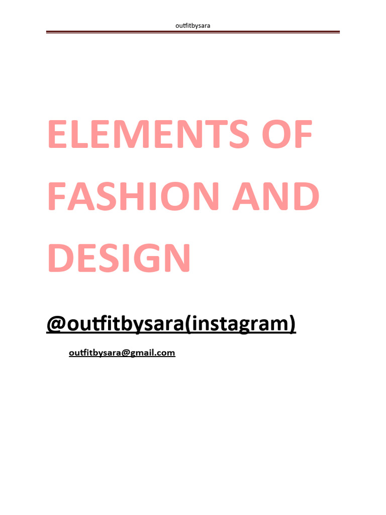 Elements of Fashion | PDF | Fashion | Clothing