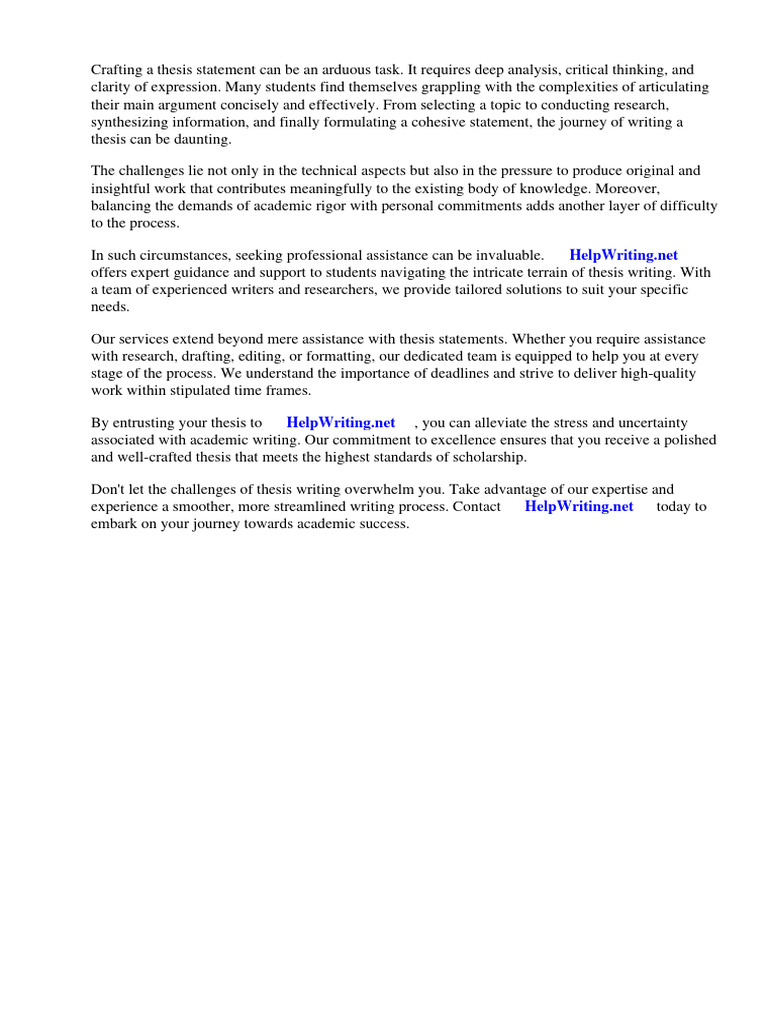 How To Do A Good Thesis Statement | PDF | Essays | Thesis