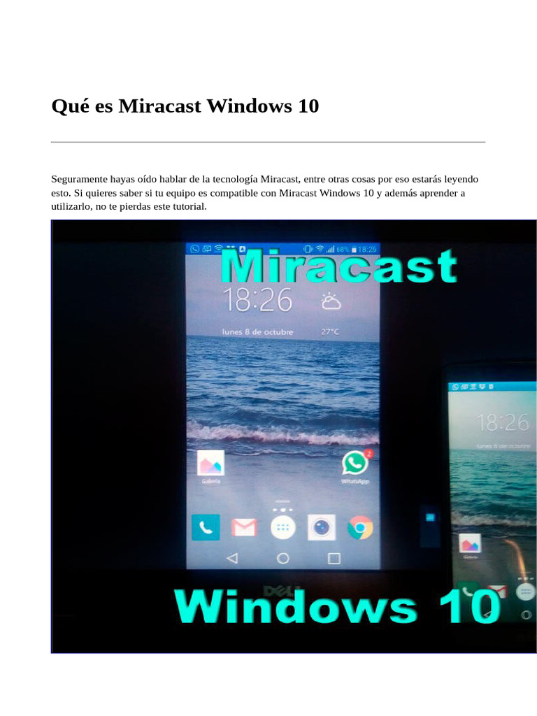 Cómo usar Miracast en Windows 10 | PDF