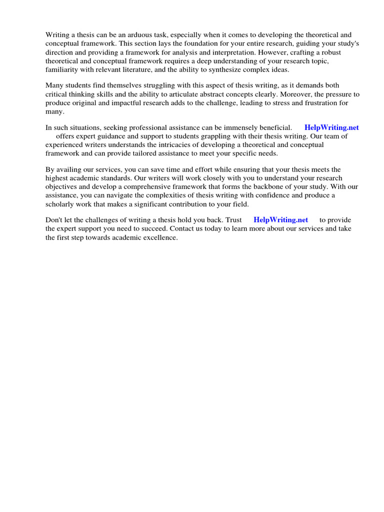 Theoretical Conceptual Framework In Thesis Pdf Theory Conceptual Model