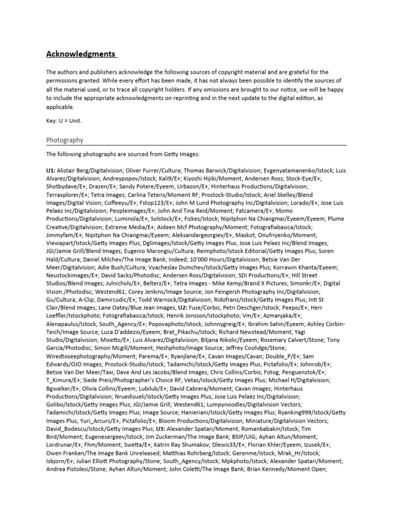 Evolve Digital Level 3 Students Course Acknowledgments | PDF