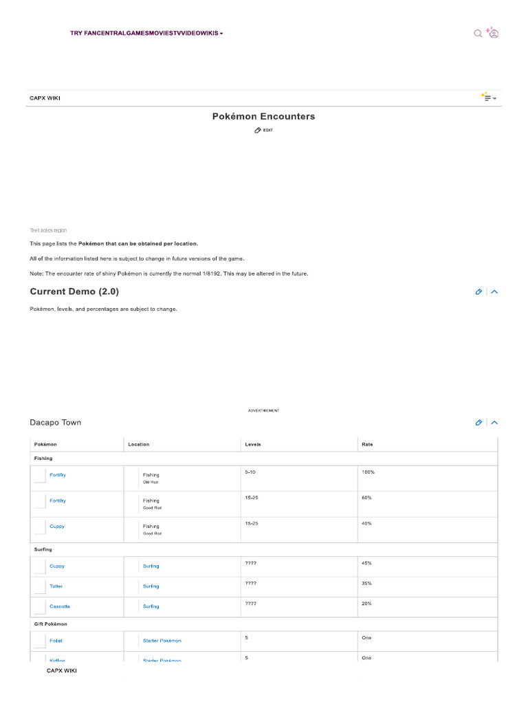 Pokemon Sage-Pokemon Encounters - CAPX Wiki - Fandom | PDF