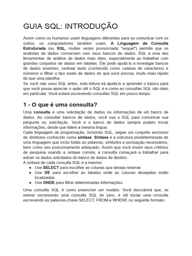 6 - Guia SQL Introducao | PDF