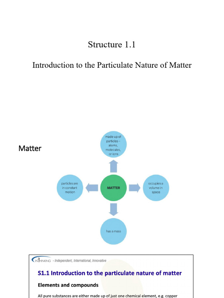Structure 1.1 Introduction To The Particulate Nature of Matter PDF | PDF