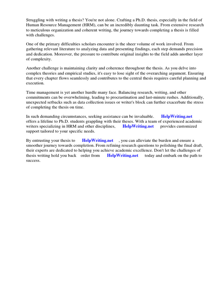 PHD Thesis HRM PDF | PDF