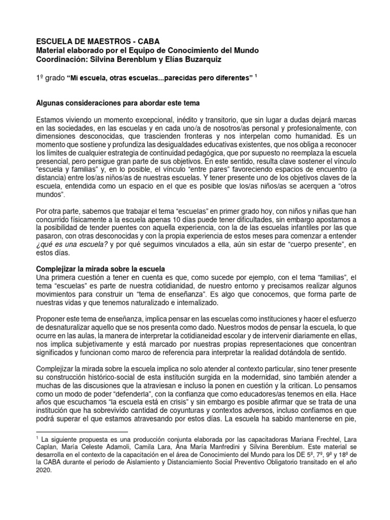Mi escuela y su singularidad | PDF