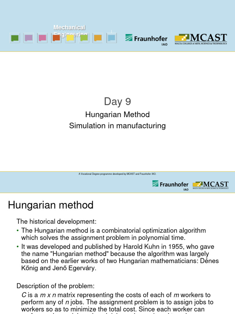 Hungarian Method in Assignment Problems | PDF