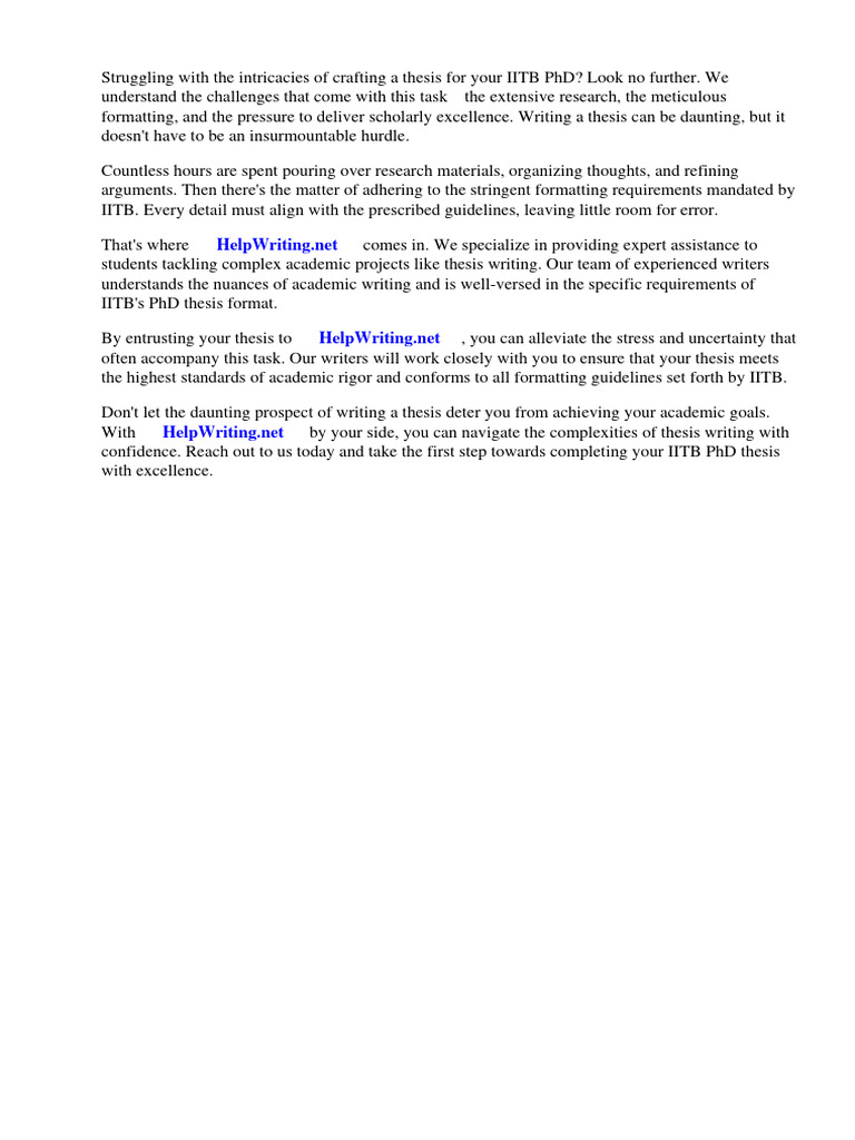 Iitb Phd Thesis Format | PDF