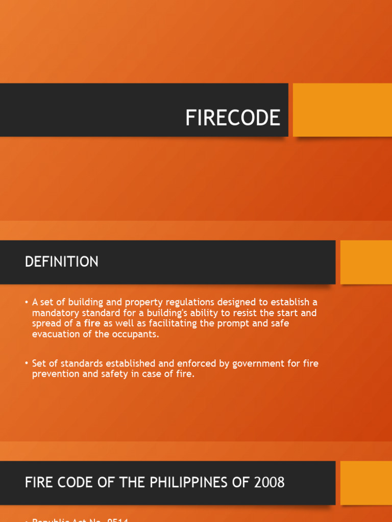 Philippine Fire Code Overview | PDF