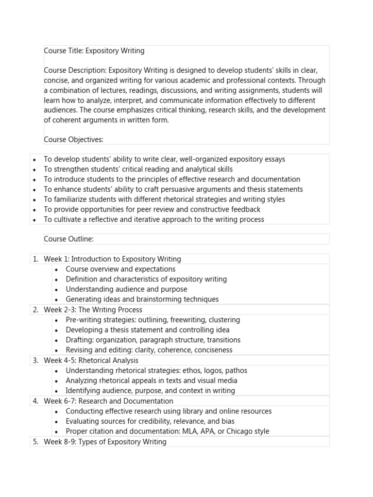 Expository Writing CS | PDF | Career & Growth