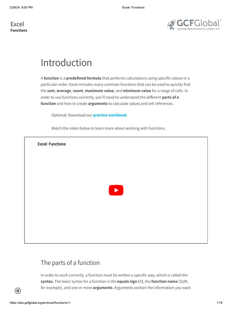 4 - Excel - Functions | PDF | Microsoft Excel | Function (Mathematics)