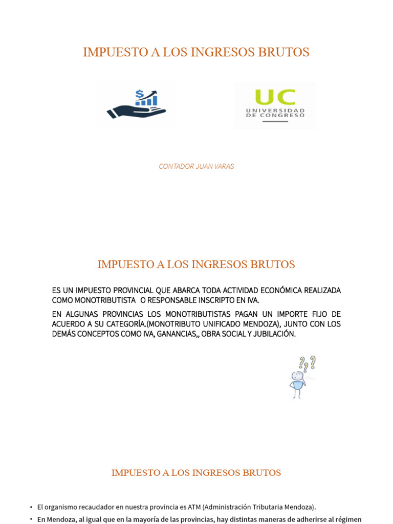 Presentación1 Curso de Ingresos Brutos 2023 | PDF | Impuestos | Economias