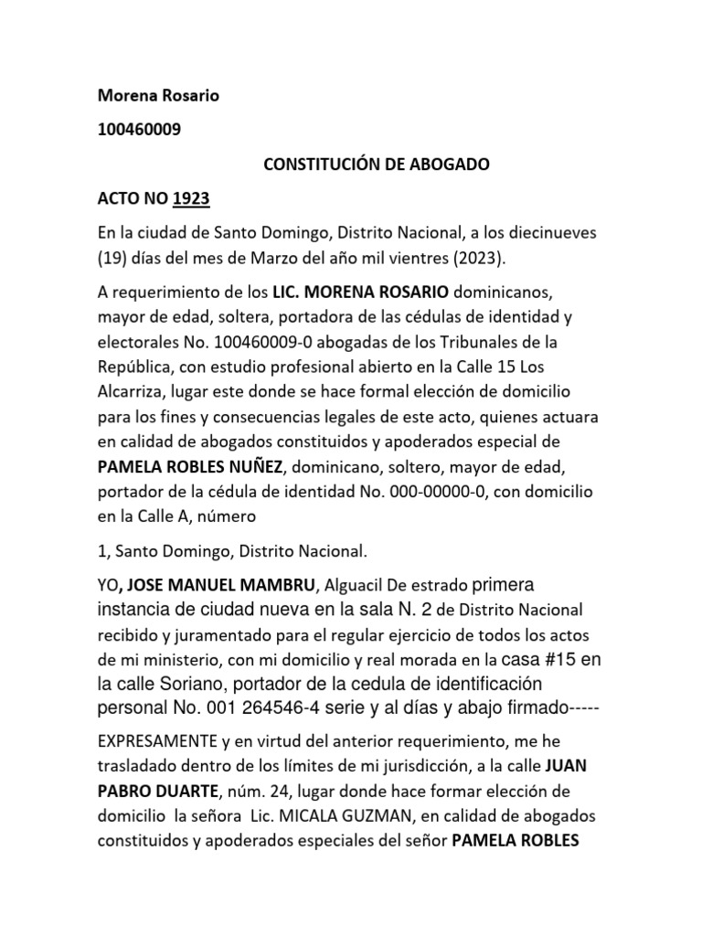 Constitución De Abogado Pdf