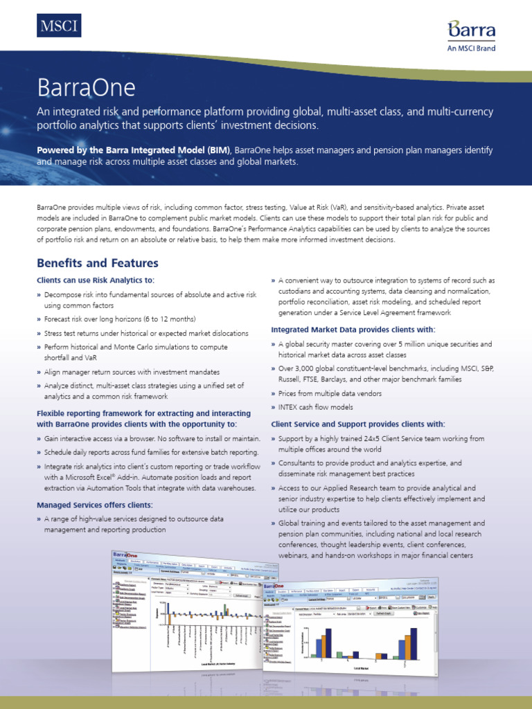 Barra One | PDF | Value At Risk | Analytics