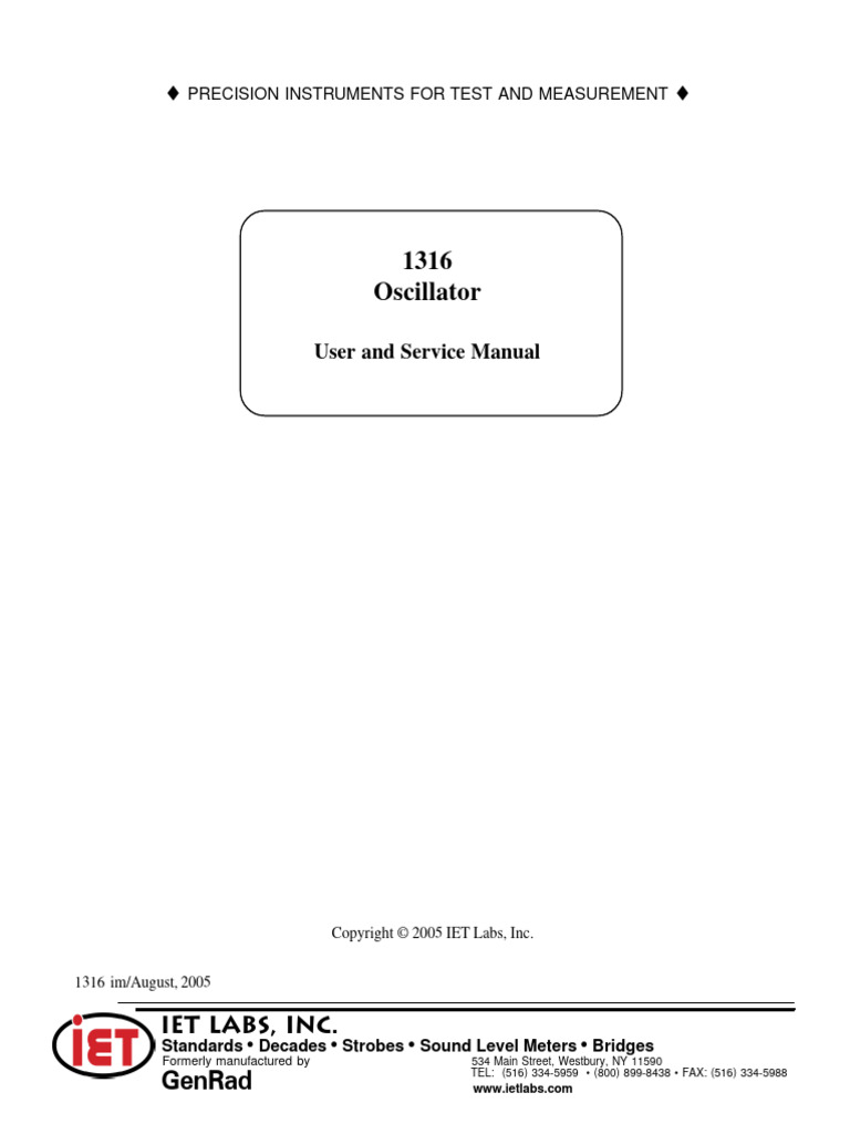 1316 Oscillator | PDF