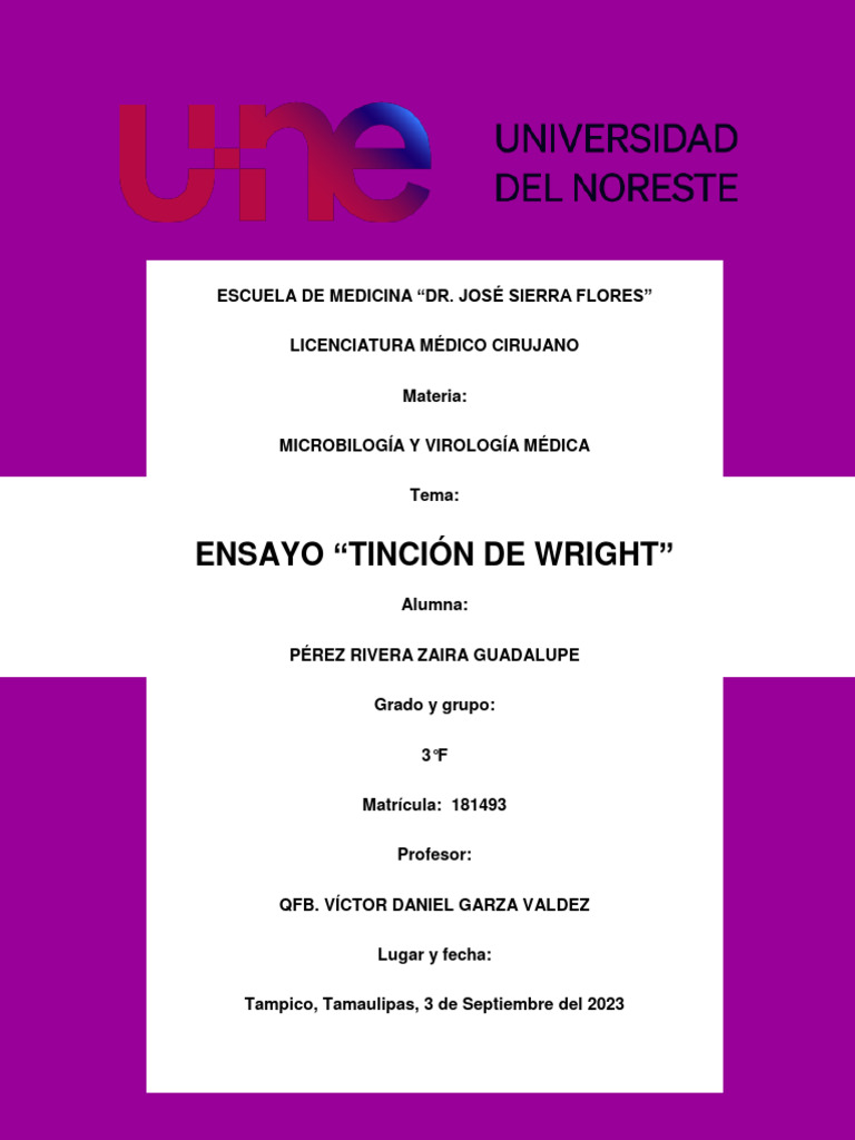 Ensayo Tinción de Wright | PDF | Tinción | Hematología