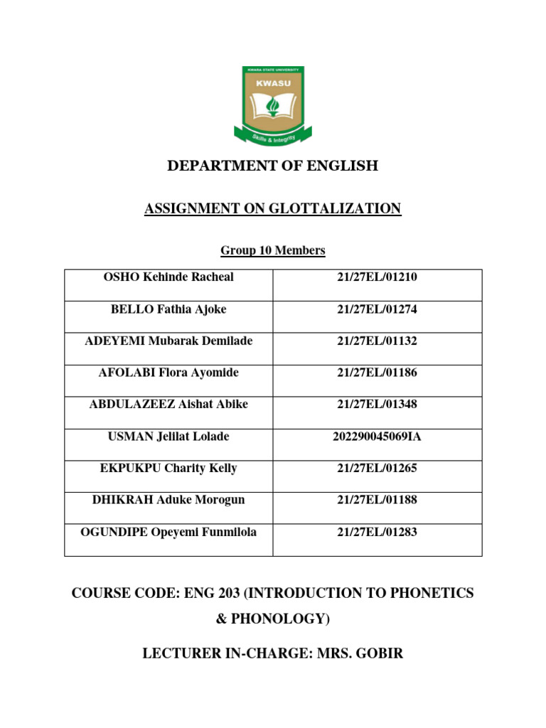 Glottalization | PDF | Foreign Language Studies