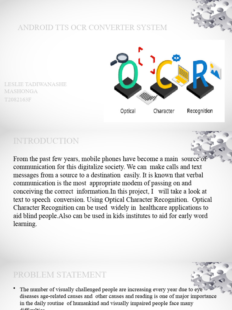 Leslie Mashonga T2082163F | PDF | Optical Character Recognition ...