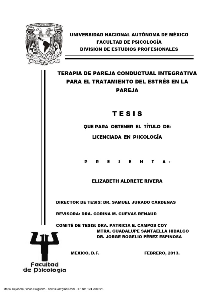TESIS. IBCT para tratar el distres de pareja | PDF | Psicoterapia ...