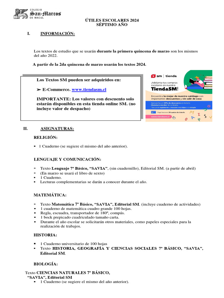 SEPTIMO BASICO Nueva | PDF | Lápiz