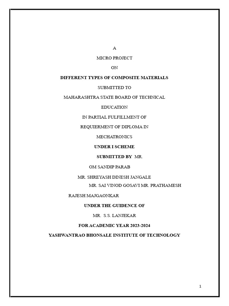 Bme Microproject III Sem 1 | PDF | Composite Material | Fibers