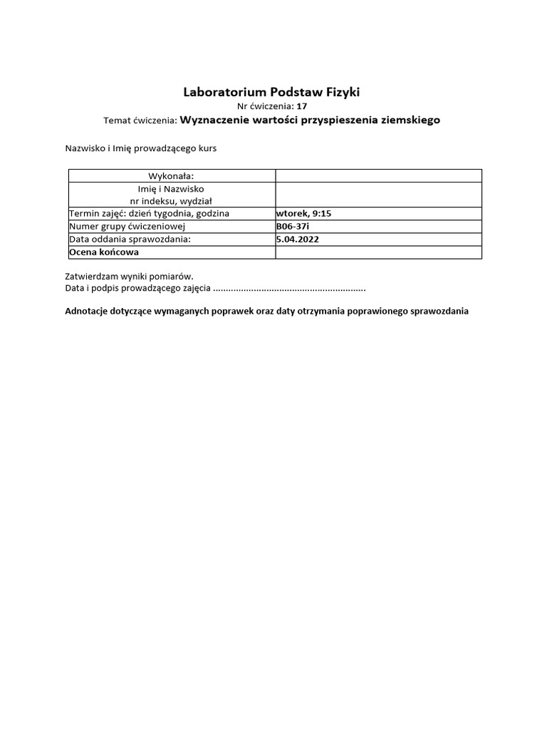 cw.17 fizyka 1 | PDF