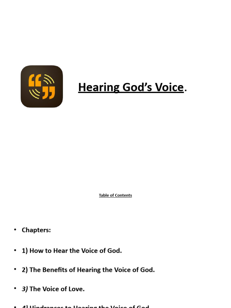 Hearing God's Voice by Shrishail M | PDF | Covenant (Biblical) | Jesus