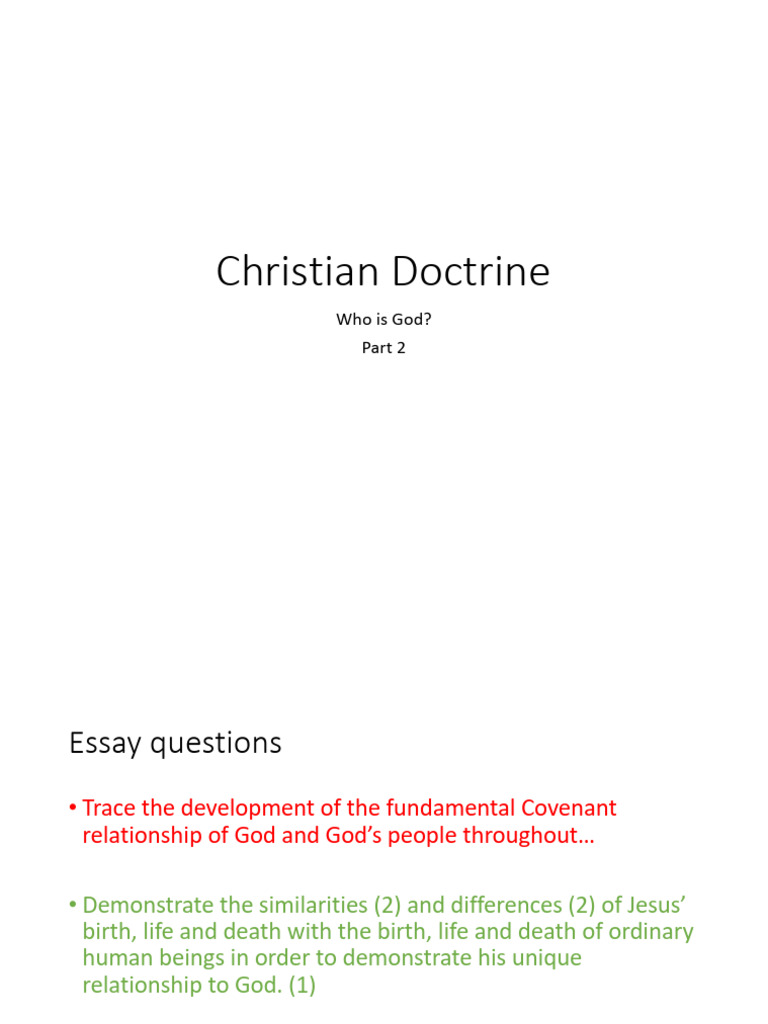 Christian Doctrine: Understanding God | PDF | Jesus | Mary, Mother Of Jesus