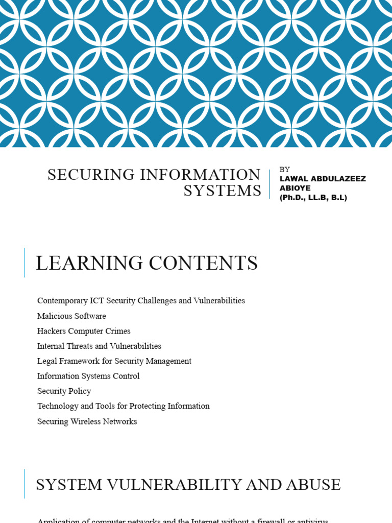 Securing Information Systems | PDF