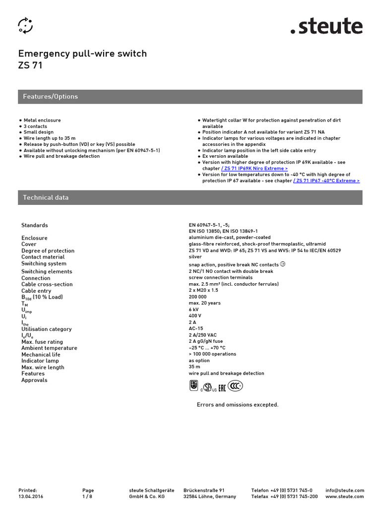 Chave Emergência ZS71 | PDF